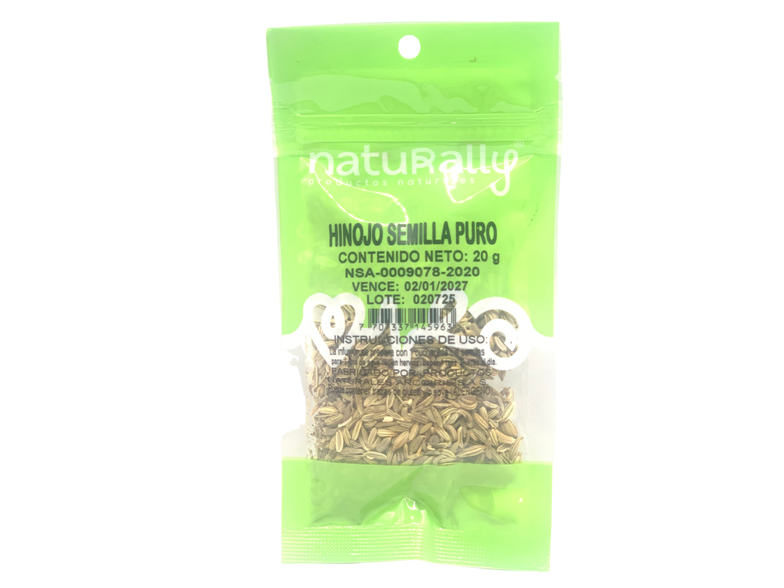 Hinojo Semilla Puro 20 g: propiedades y beneficios naturales